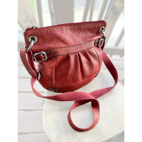 Fossil | Bags | Fossil Red Leather Boho Style Crossbody | Poshmark
